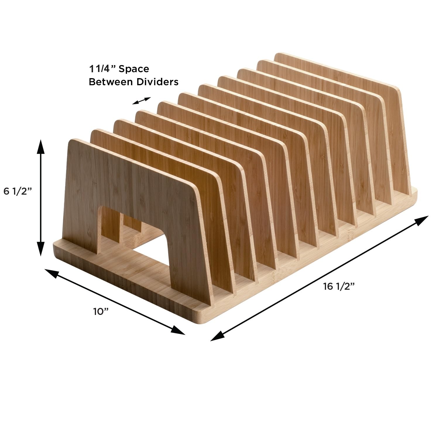 MobileVision Bamboo Desktop File Folder Organizer and Paper Tray, 10 Slots