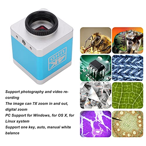 Microscope Camera USB Microscope Camera USB Industrial Camera Inspection Microscope 4k Microscope Camera Hd Output USB Industrial Camera with 180x LensLight 100-240v Us Plug (US