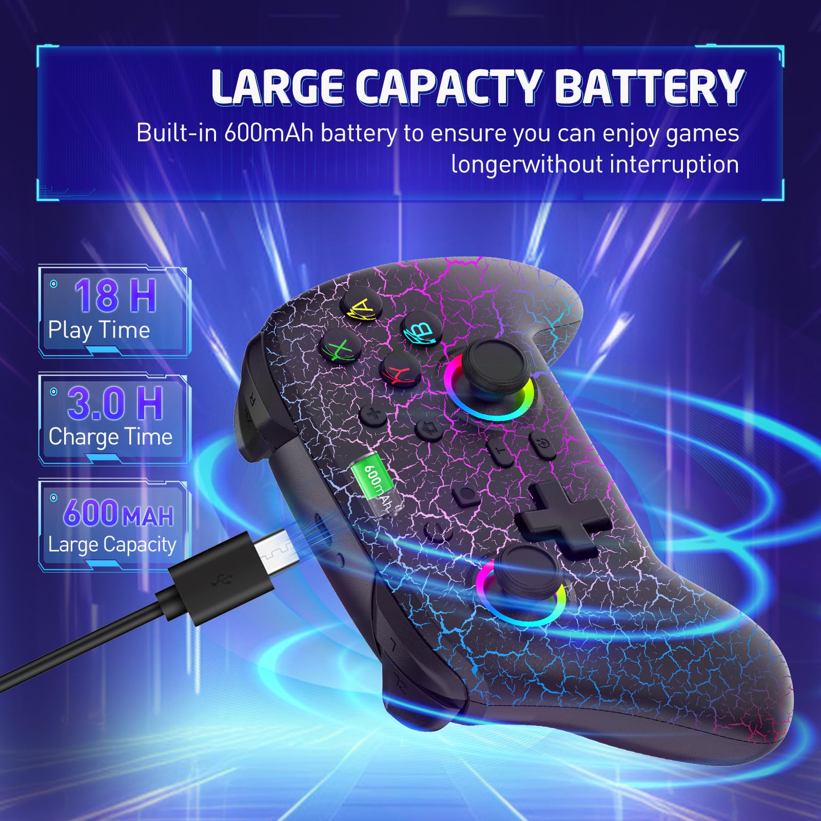 Koiiko Game Controller Gamepad for PC/PS3/PS4/PS5/Switch/iPad/iPhone/Android: Supports Wireless Connection, Cloud Gaming, Streaming on PS/Xbox/PC Console, Gaming Joystick with Back Button/Turbo/6-Axis