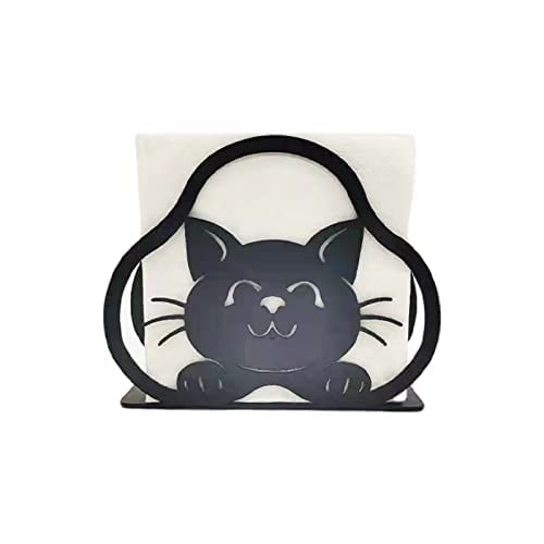 PXLYWLTZL Napkin Holder for kitchen,CAT black Metal Holders Tables, dinner iron Restaurants,Farmhouse,Cafe,Bar, Holders, Tissue Dispenser (CAT), 4.8inch 4inch 1.7inch (999)