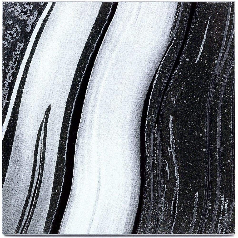 Mica Black 4 in. x 8 in. Glazed Porcelain Floor and Wall Tile Sample