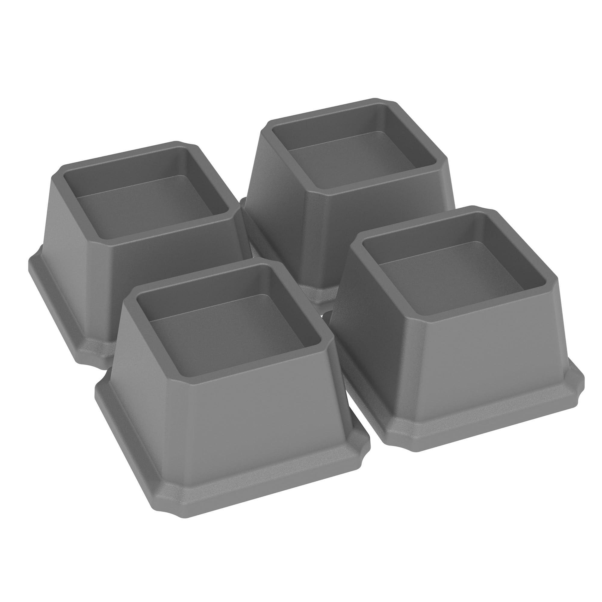 Napnapday Bed Risers 2 Inch Heavy Duty Bed Furniture Elevators, 1,500 lbs Lifts Up Riser for Sofa and Table Set of 4, Grey
