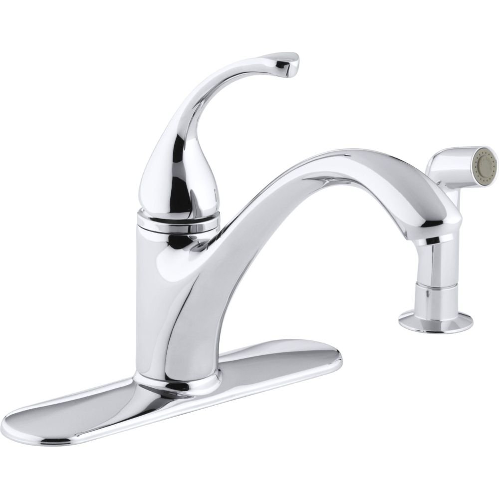 KOHLER 10412-VS Forte Single Control Kitchen Sink Faucet, Swing Spout, Vibrant Stainless