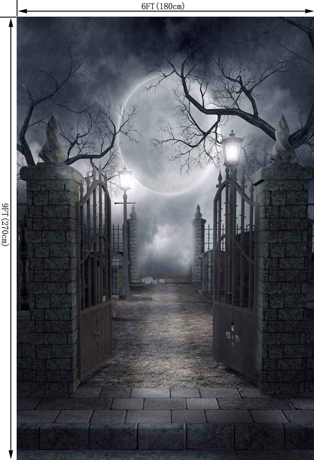 OUYIDA Halloween Theme 6X9FT Pictorial Cloth Seamless Customized Photography Backdrop Background Studio Prop TP17