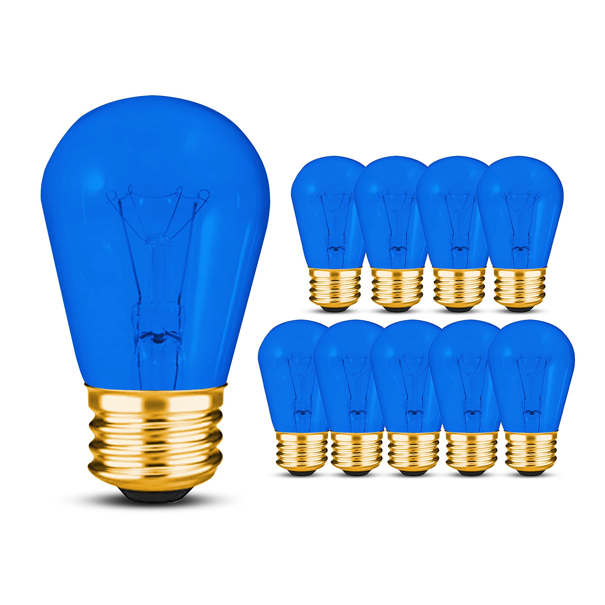 OHLECTRIC Transparent Pink S14 LED Bulbs with E26 Medium Base -11 Watts Dimmable Sign Light Bulbs, Energy Efficient - Ideal for Outdoor String Lights - Pack of 10