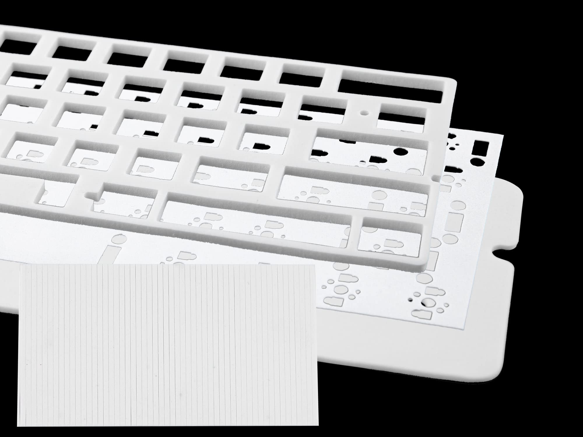 UniCusMech 4 Pieces Set of Silencer Pad Silencer Foam Sound Dampeners Sheet, Compatible with 61 Keys Layout Mechanical Keyboard(Switch Pad, Silencer Pad, Bottom Cotton,Gasket)