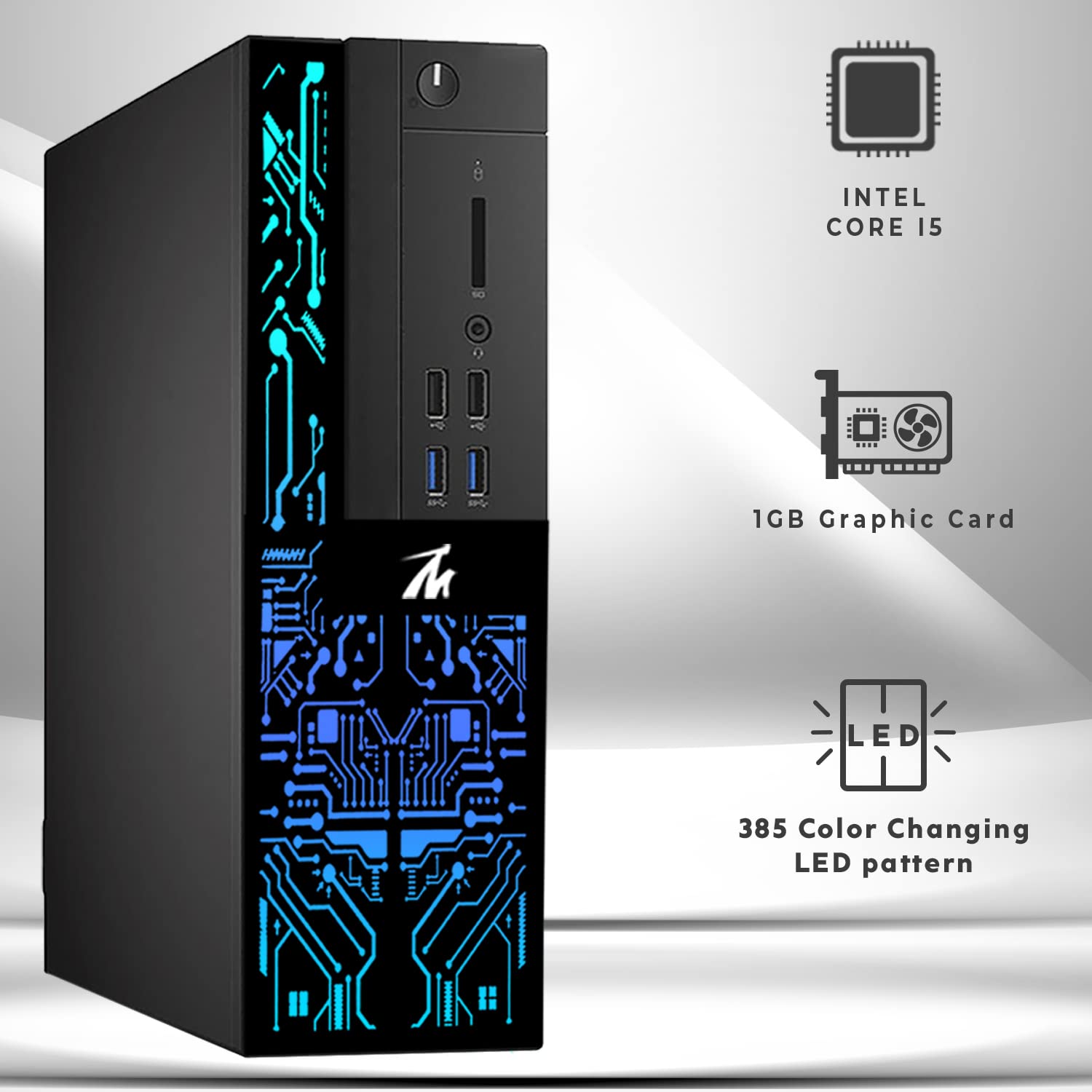 TechMagnet Computer Desktop PC, Intel Core i5-6500, Siwa 6, New MTG Dual 22 Inch Monitor, 16GB RAM, 240GB SSD, 1GB Graphic Card, Gaming Kit, Webcam, WiFi, Windows 10 Pro (Renewed)