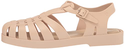 mini melissa Girls Flat Sandals, Beige, 6 Toddler