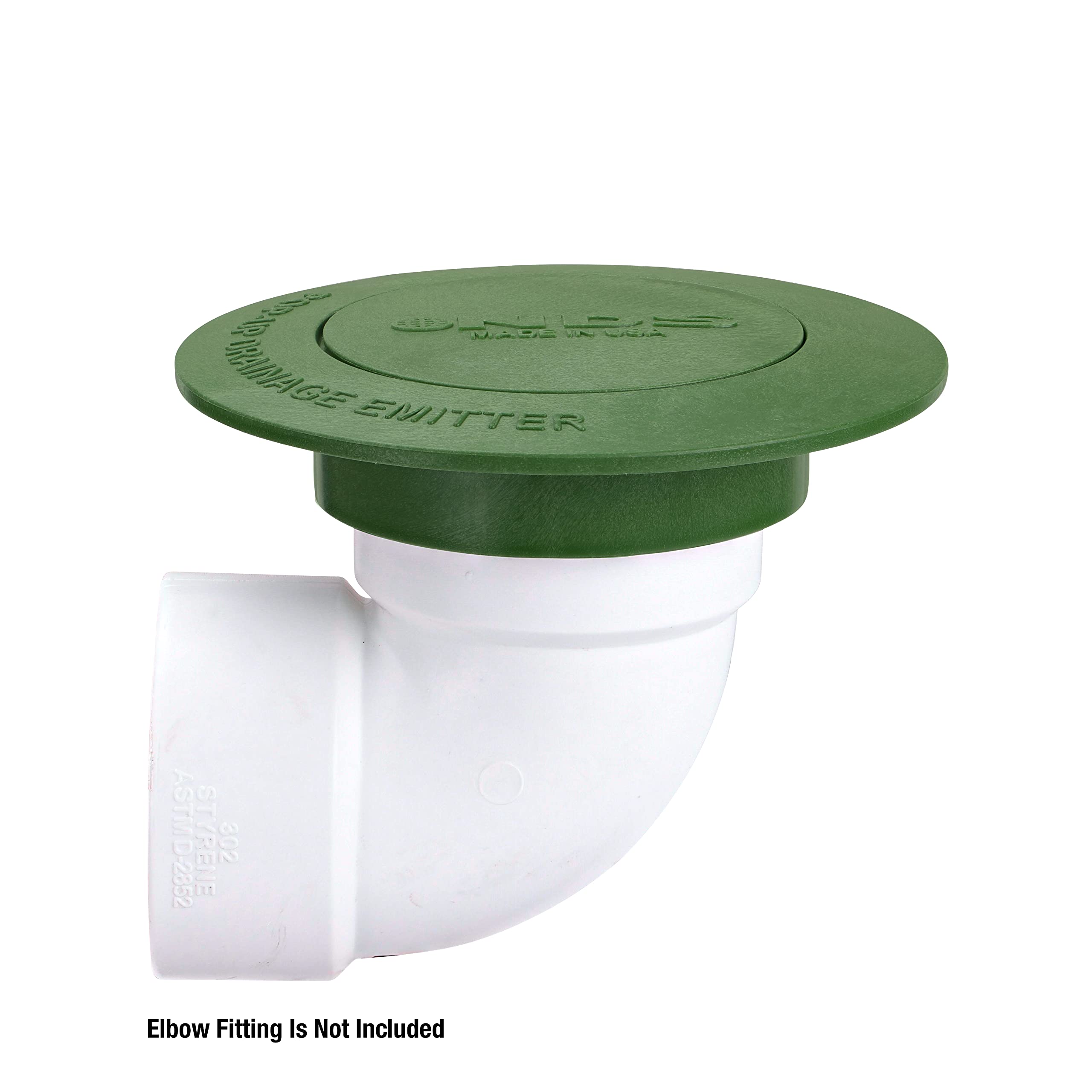 NDS 420C Pop-Up Drainage Emitter & 430 Pop-Up Drainage Emitter with Elbow and Adapter for 3 in. & 4 in. Drain Pipes, Works with Drainage Systems Including Catch basins, Green Plastic