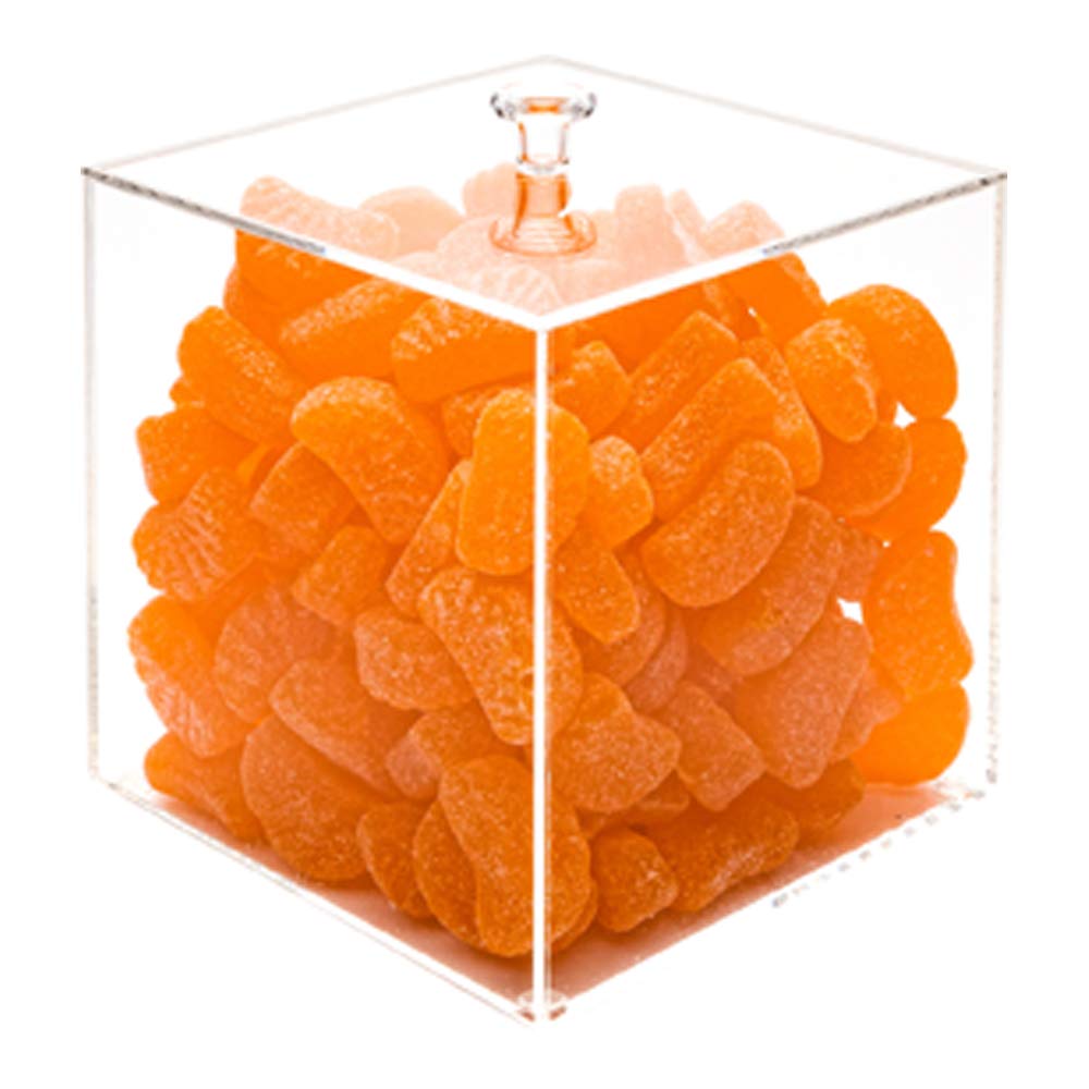 Restaurantware Clear Tek Clear Acrylic Medium Candy Container - Display Box - 6" x 6" x 6" - 1 count box