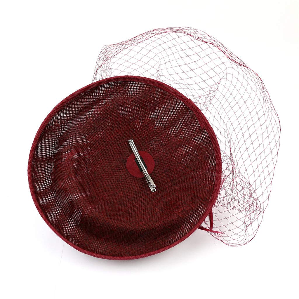 Pink Fascinators for Women Headband Accessory Hat Strap Elegant Hat Clip Flower Women's Party Hair Headband Pillbox Hats