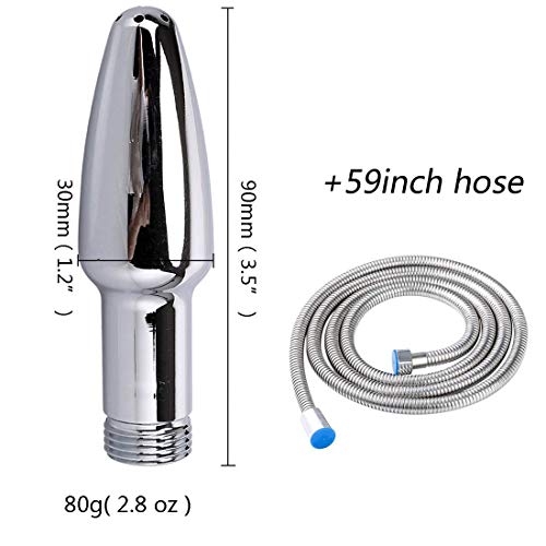 XSEXO Deep Shower Douche Cleaning System with 59 Inch Shower Hose (Silver)