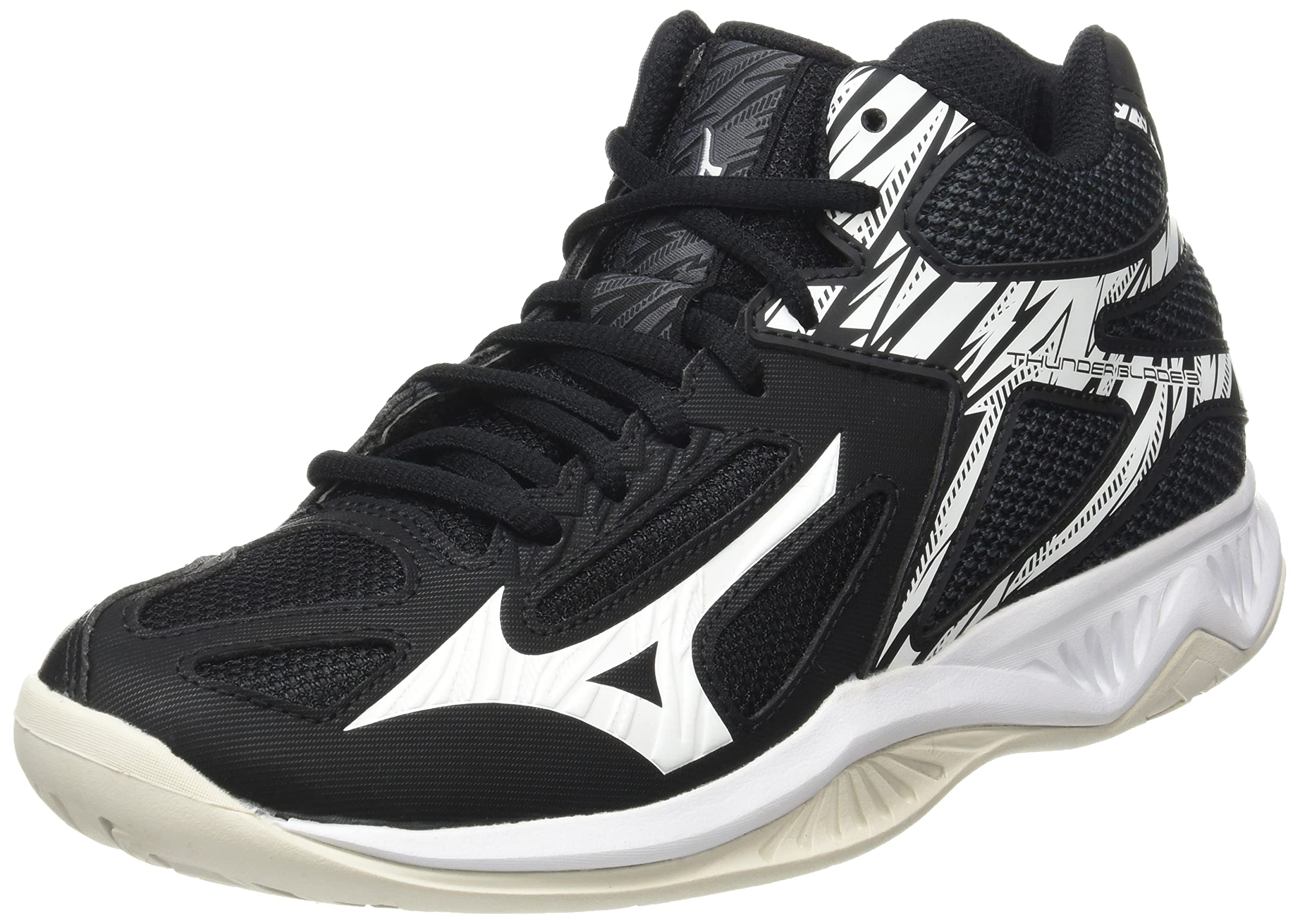 Mizuno Men's Running Volleyball Shoe, Black White Ebony, 12.5