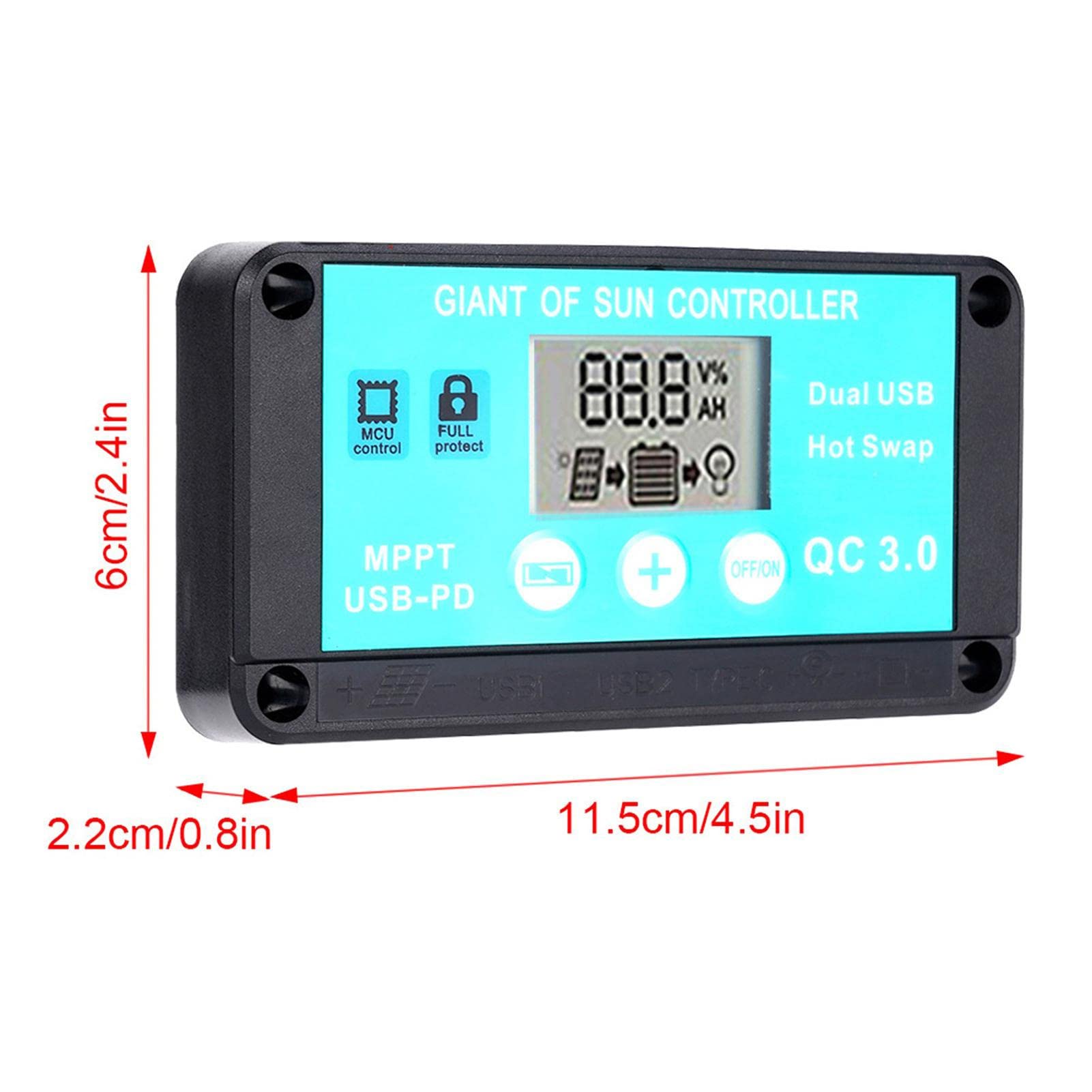 MPPT 10A 12V/24V Solar Controller with Dual USB Port LCD Display MPPT Solar Panel Regulator Fit for Lithium Battery