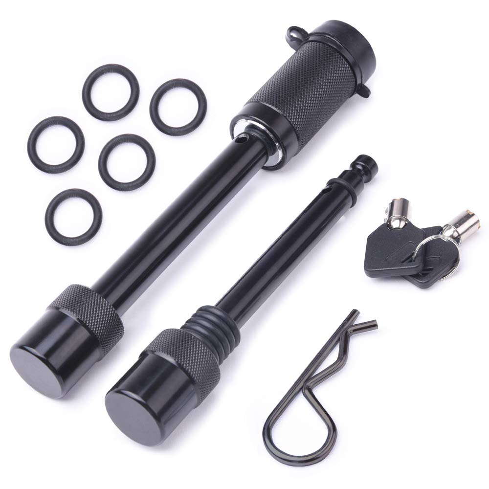 MICTUNING Trailer Hitch Lock Pin Set 5/8 and 1/2 Inch with One Locking System Anti-Rattle for Class I,II,III,IV,V Hitches
