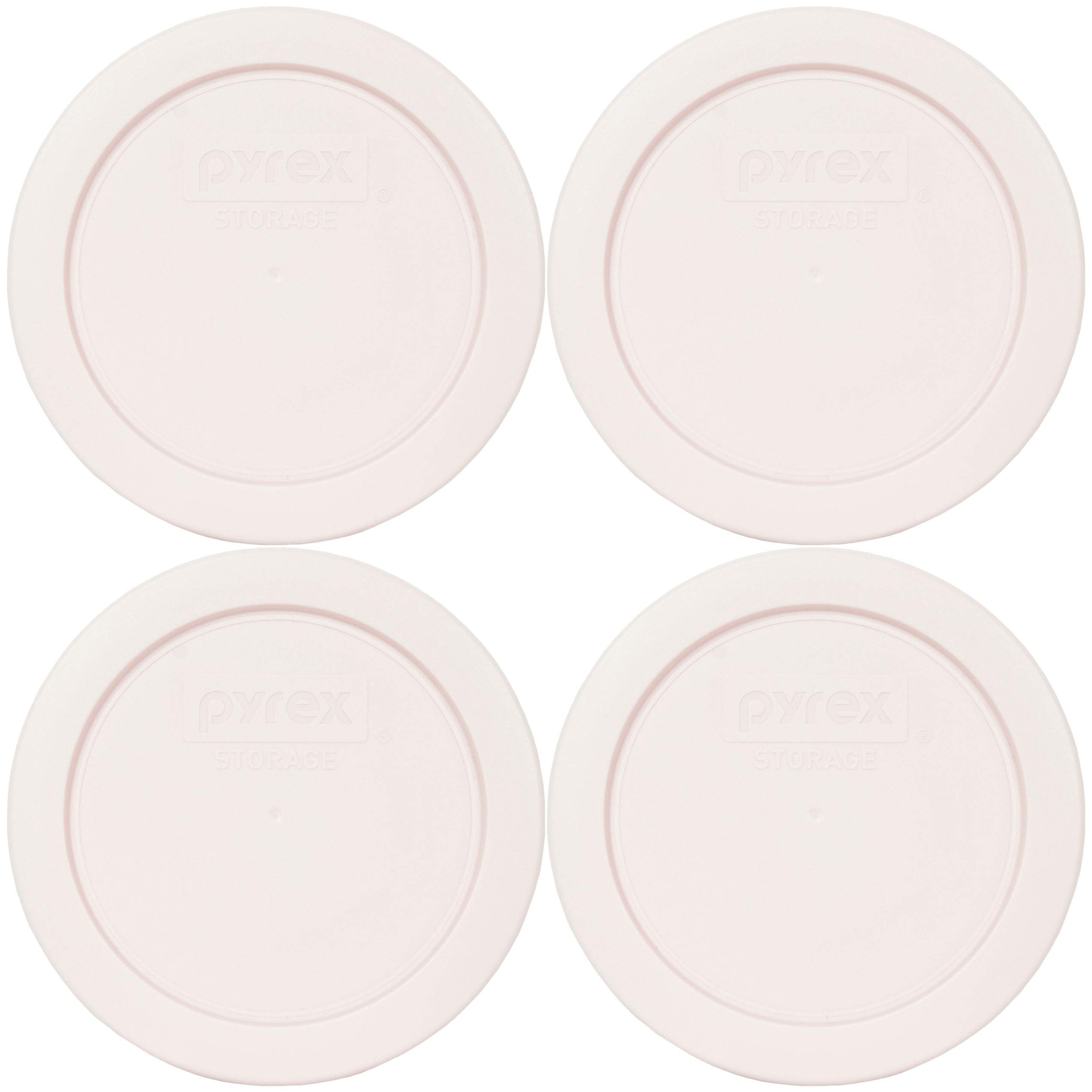 Pyrex 7200-PC Nouveau Pink Round Plastic Food Storage Replacement Lids - 4 Pack Made in the USA