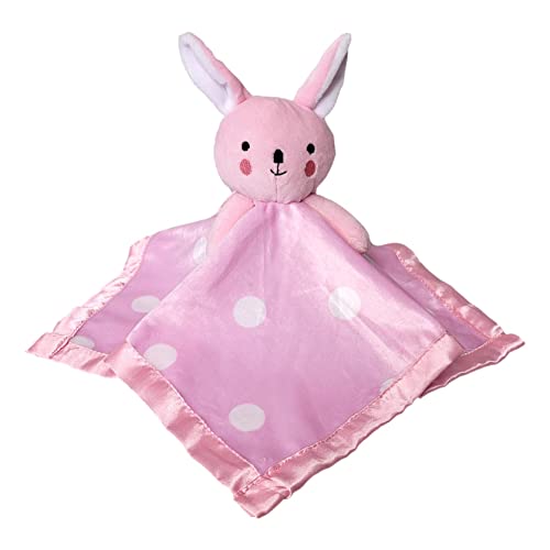 SONA G DESIGNS Personalized Baby Security Blanket Lovey and Swaddle Blanket Set with Custom Embroidered Name for Babies Boy and Girl (Bunny with Embroidered Name)