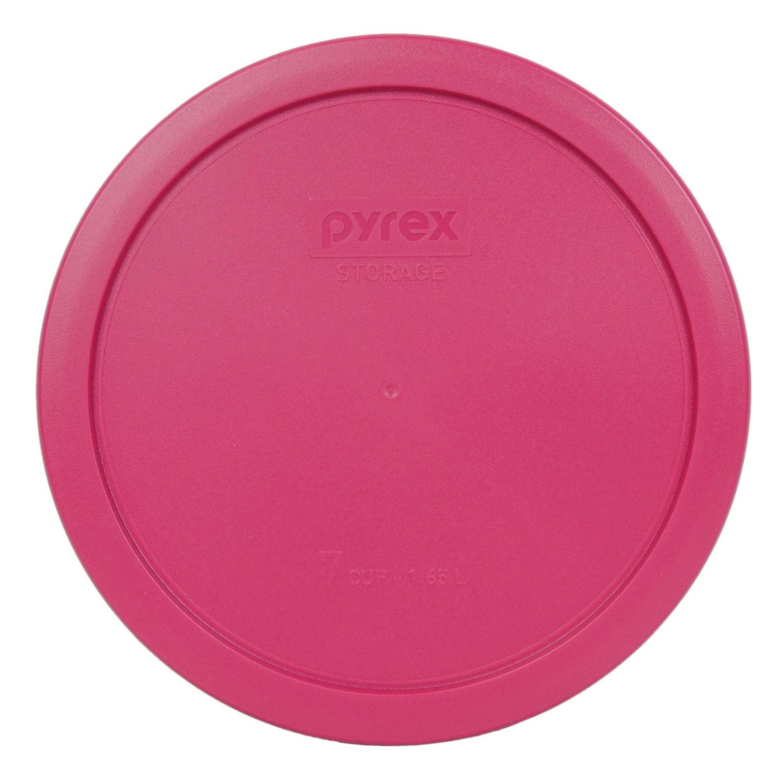 Pyrex 7402-PC 7-Cup Fuchsia Pink Plastic Food Storage Lid, Made in USA - 4 Pack
