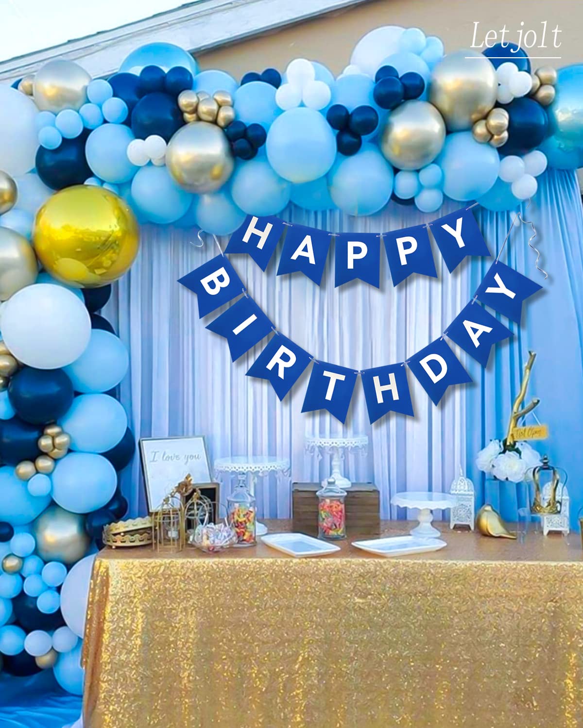 Navy Blue Happy Birthday Banner Nautical Theme Birthday Party Supplies Garland Decorations Boy Birthday Signs Nursery Hanging Decor 13pcs