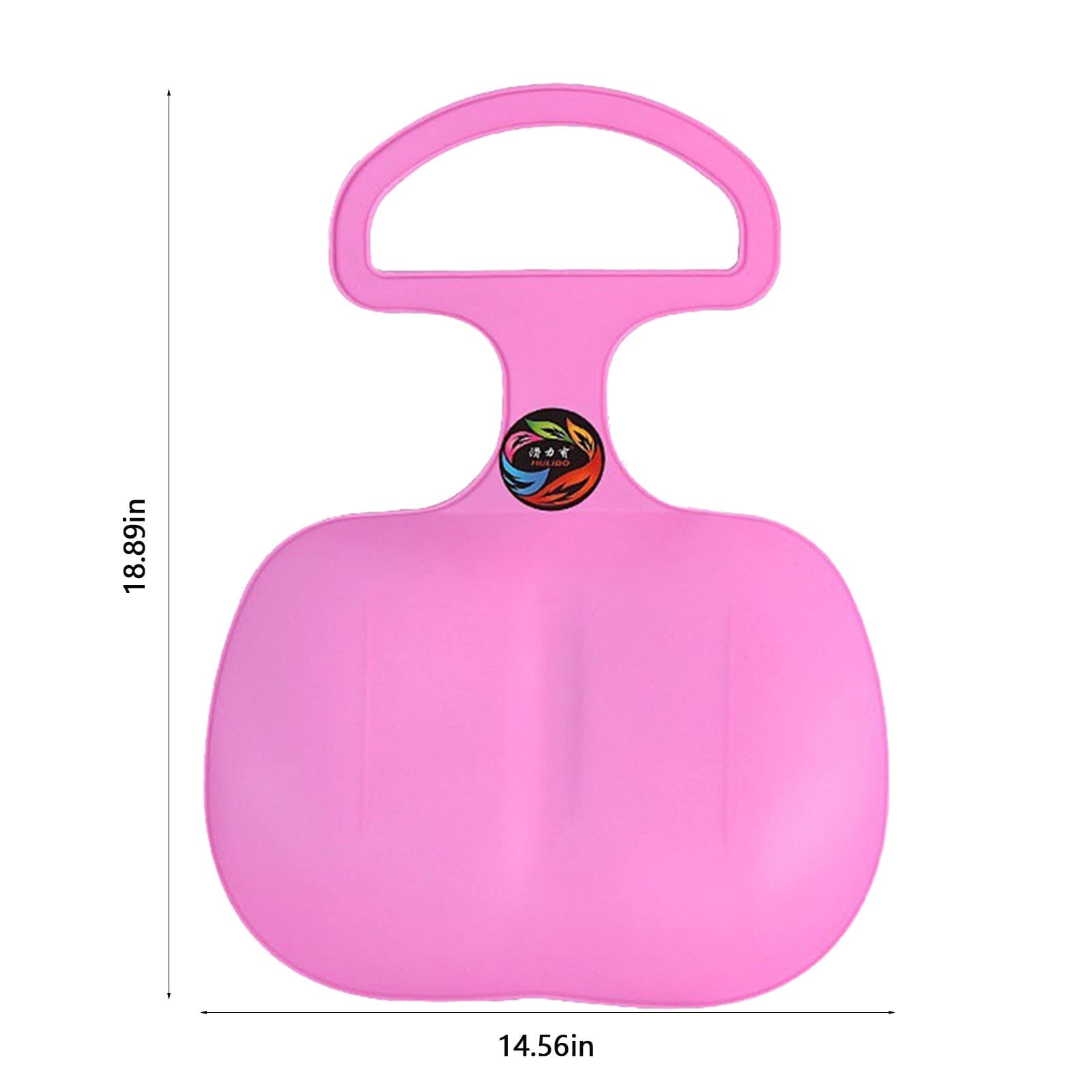 Portable Snow Sleds for Kids & Adult, Winter Plastic Skiing Board, Utility Durable Snow Board with Big Handle, Snow Saucers for Sledding Grass Sand Boarding (#2 P-18.89 * 14.56in)