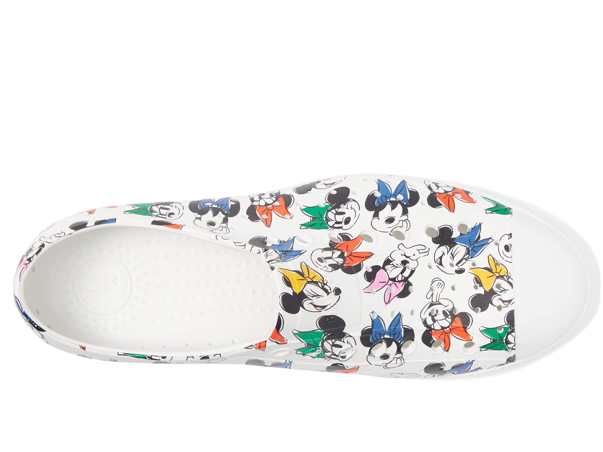 Native Shoes Jefferson Print Shell White/Shell White/Minnie Bows All Over Print Men's 6, Women's 8 Medium