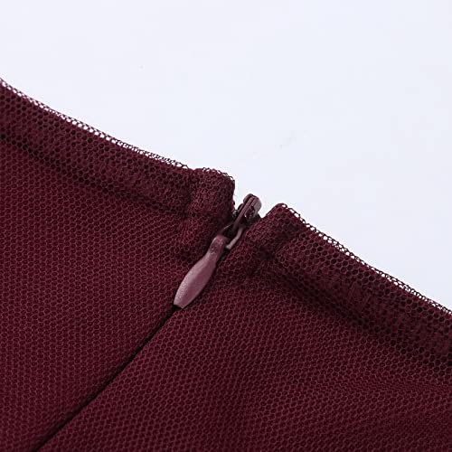 Pinkpaopao Lace Mesh Long Sleeve Wrap Dress for Women Sequins V Neck Elegant Party Dress Solid Color Patchwork Dress