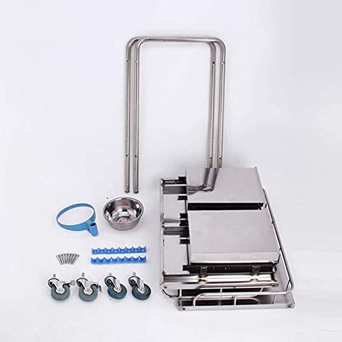 Stainless Steel Trolley - Double Trolley Care Dressing Medical Tray Trolley Clinic Beauty Practical