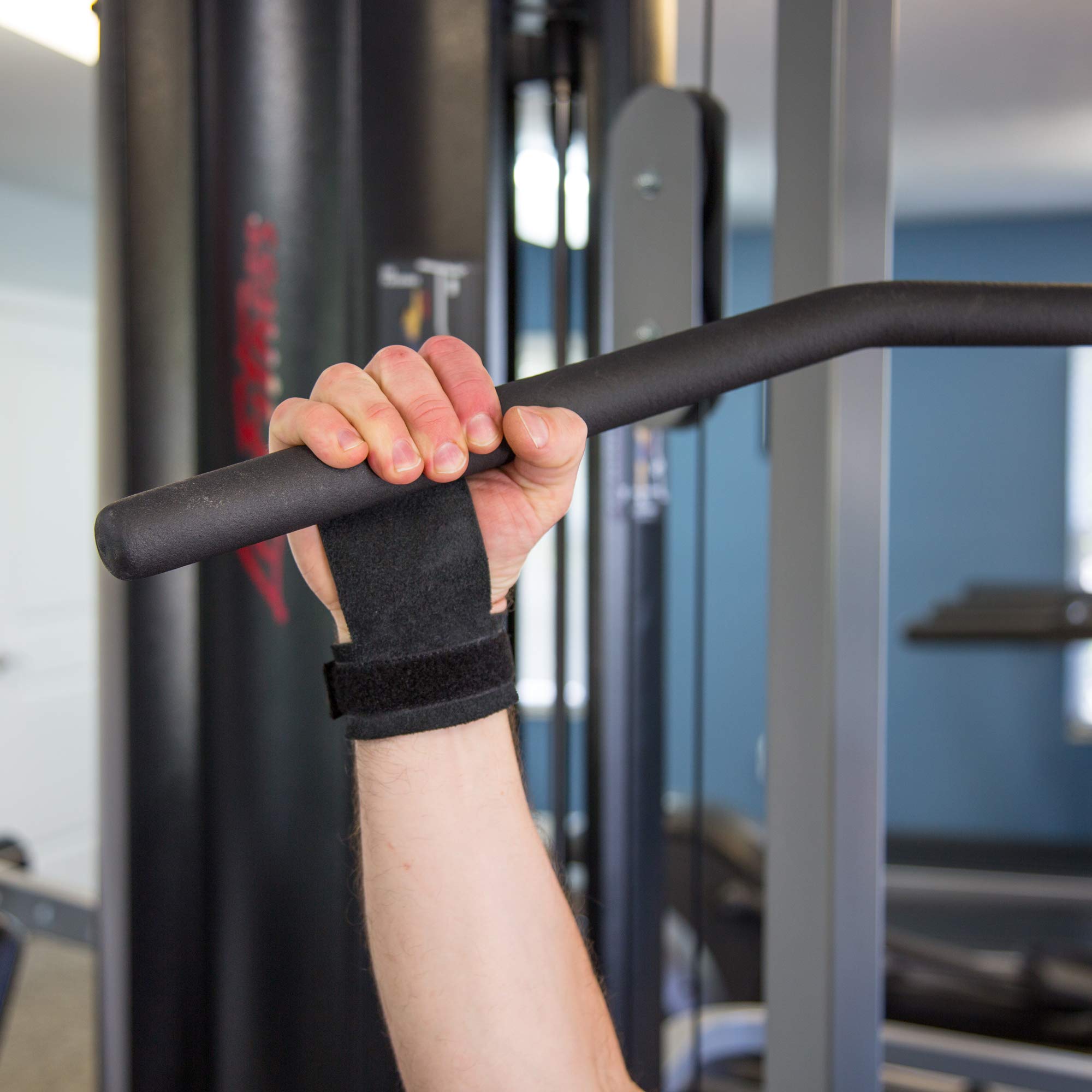 KAYANA 3 Hole Leather Gymnastics Hand Grips - Palm Protection and Wrist Support for Cross Training, Kettlebells, Pull ups, Weightlifting, Chin ups, Workout, & Exercise (Black, Small)