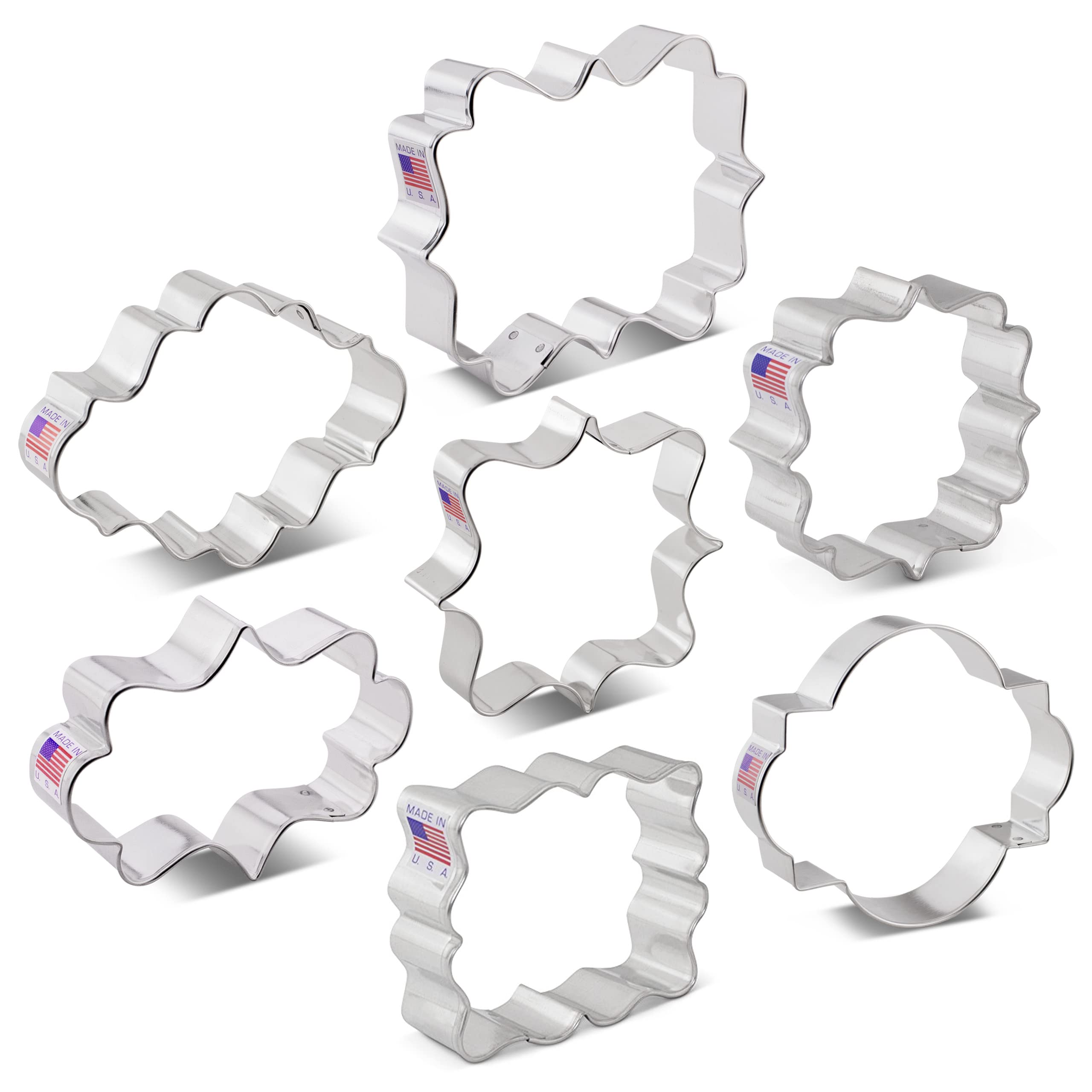 Plaques and Frames Cookie Cutters 7-Pc. Cookie Cutter Set Made in the USA by Ann Clark