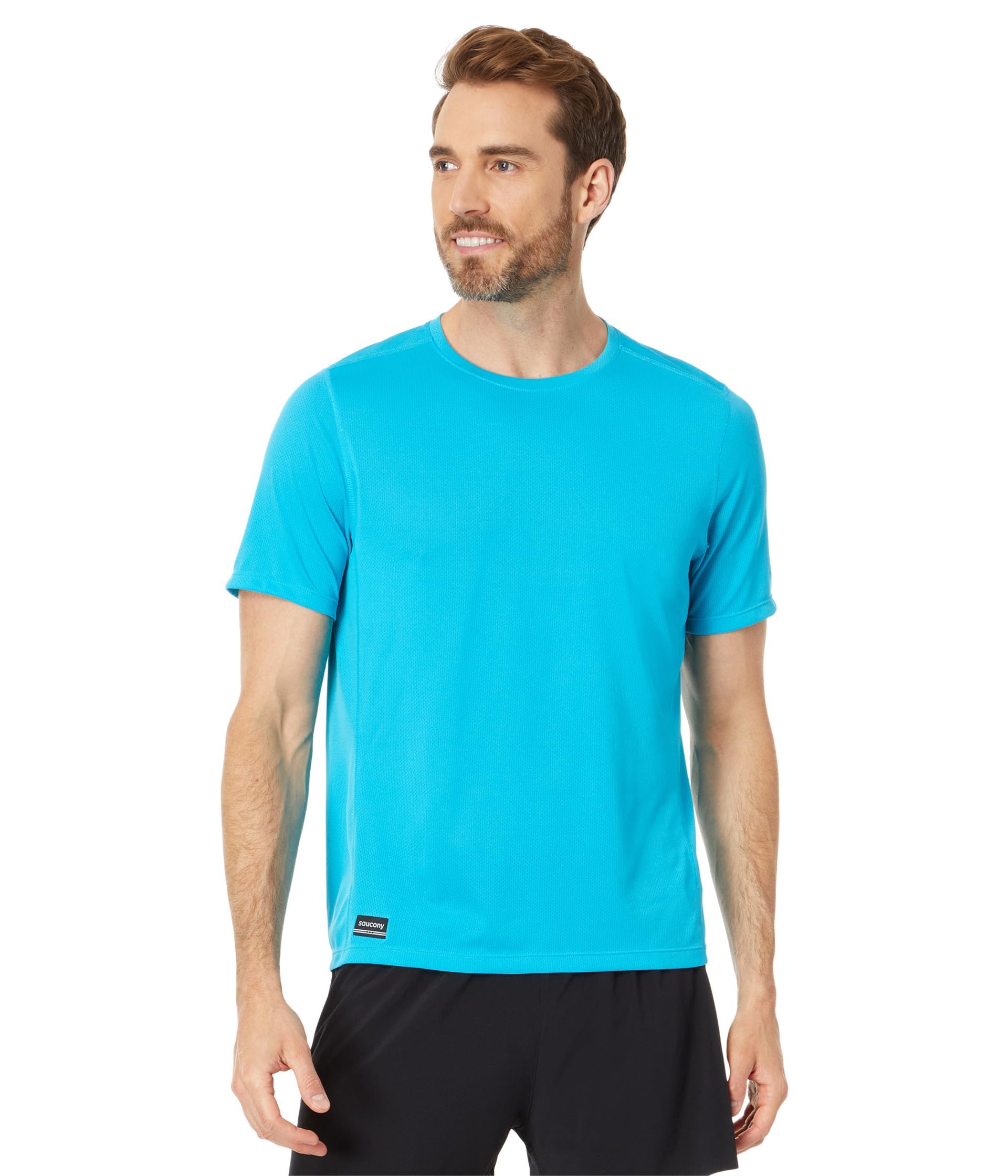Saucony Men's Stopwatch Short Sleeve Light Grey Heather M