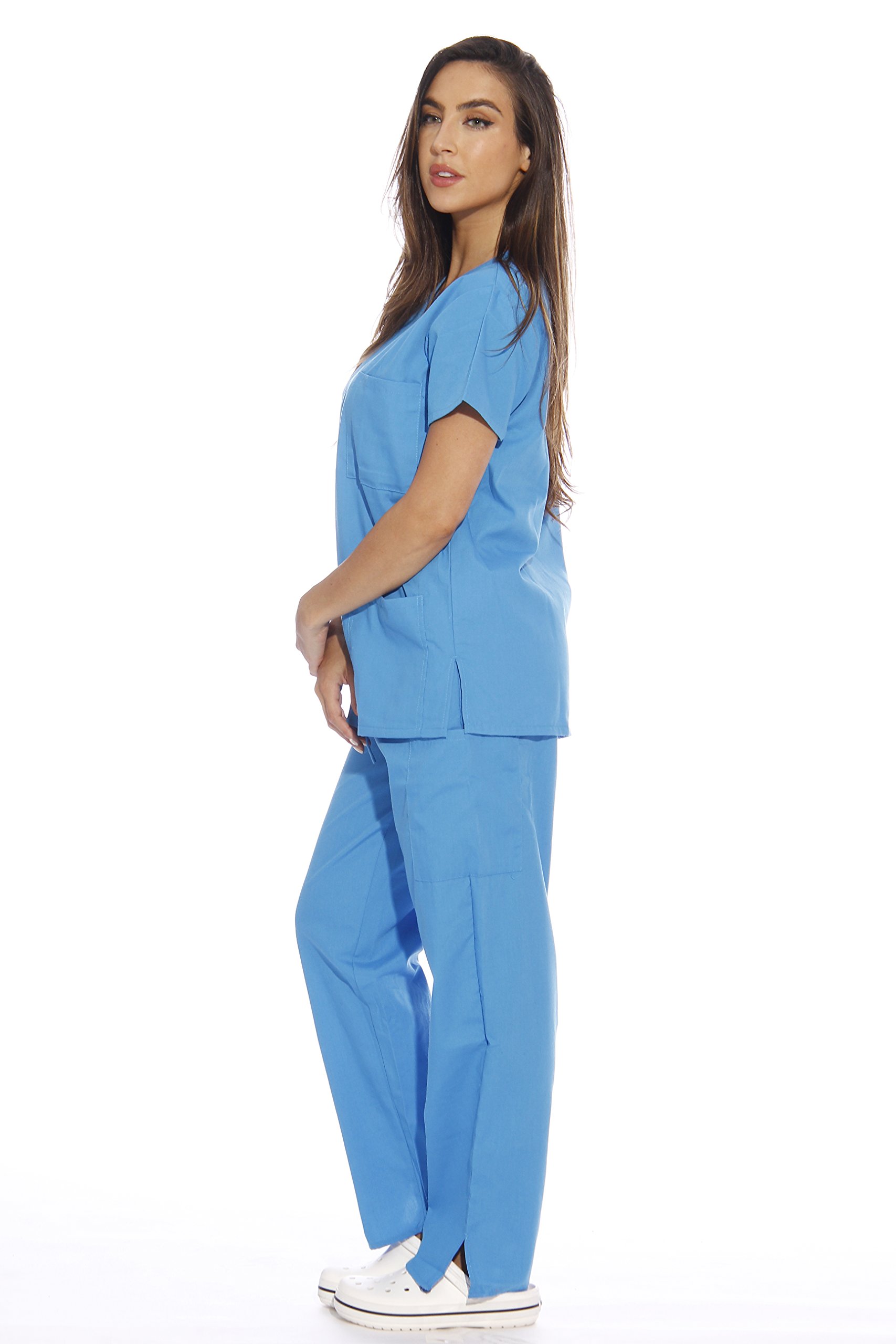 Just Love 22254V-L Malibu Blue Women's Scrub Sets/Medical Scrubs/Nursing Scrubs