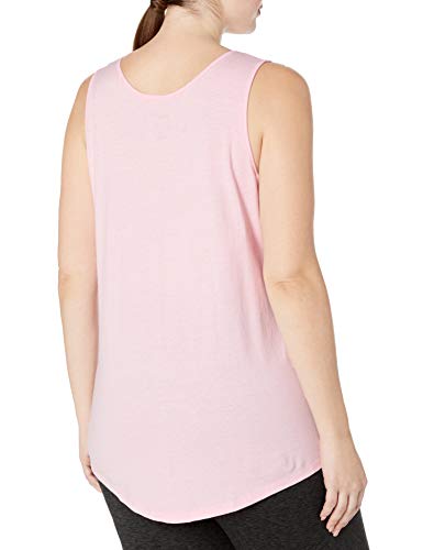 Just My Size Women's Plus-SizeJersey Shirttail Hem Tank TopPALEO PINK,1X