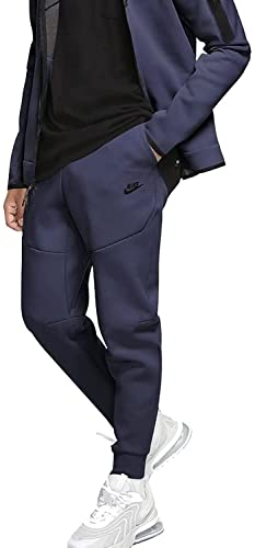 Nike Men's Sportswear Tech Fleece Joggers (Midnight Navy/Black, Medium)