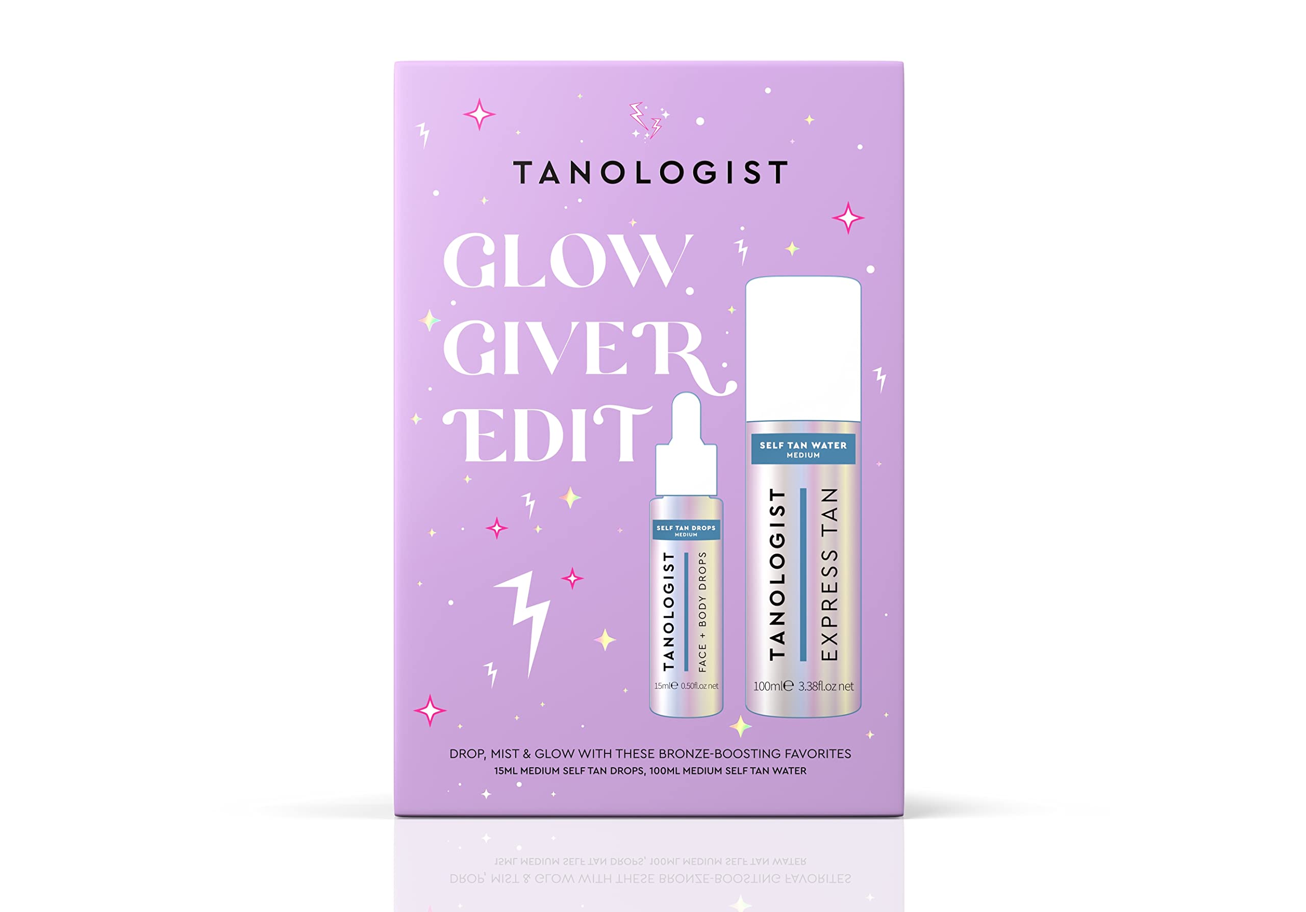 Tanologist Glow Giver Edit Kit - Medium Water & Drops Cruelty Toxin Free 1.94 Fl Oz (Pack of 2) 3.88 Fl Oz