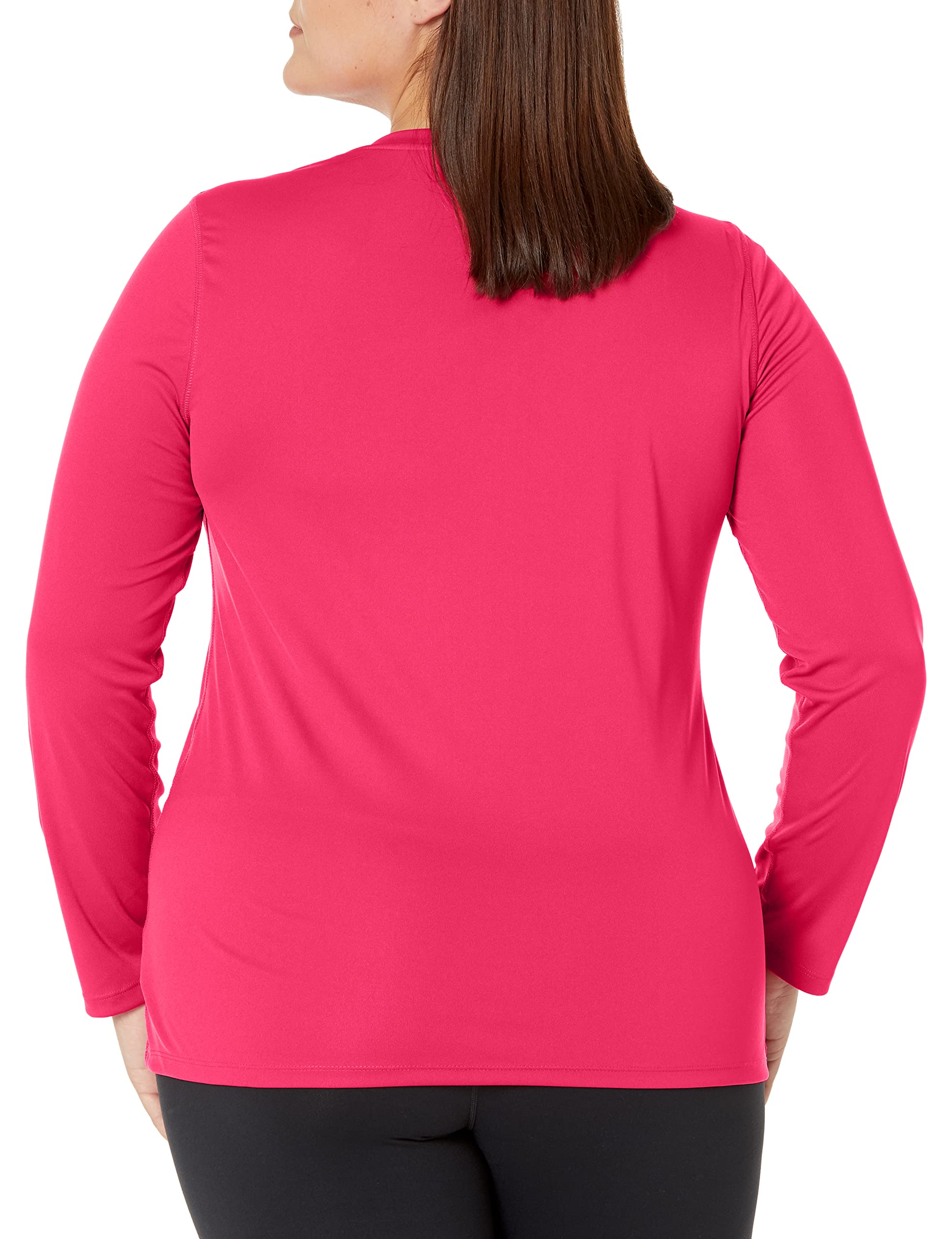 Just My Size Women's Plus Size Active Long Sleeve Cool Dri V-Neck Tee, Granite Heather, 5X