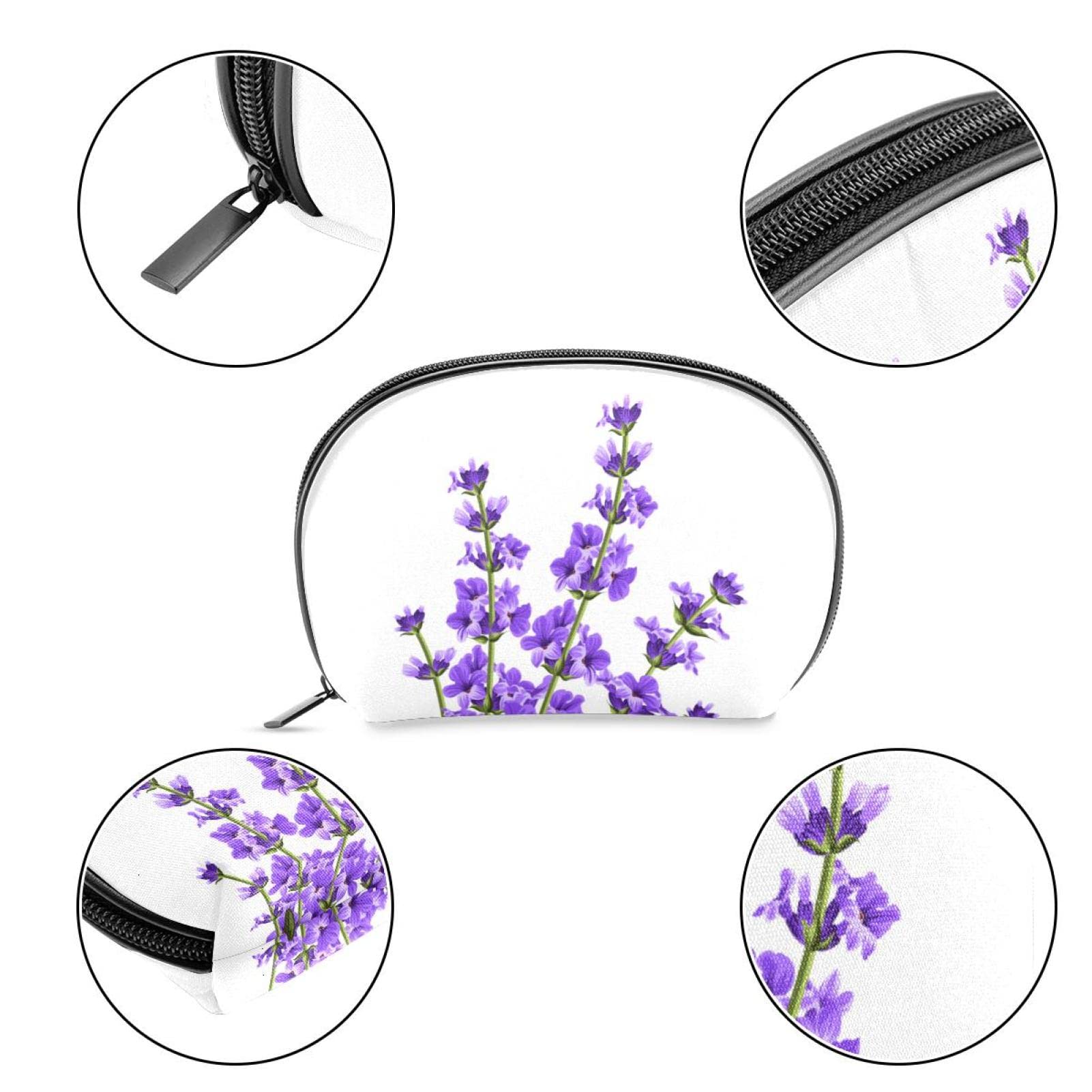 TBOUOBT Cosmetic Travel Bags, Makeup Case, Makeup Bag for Toiletries, Purple Lavender Flower