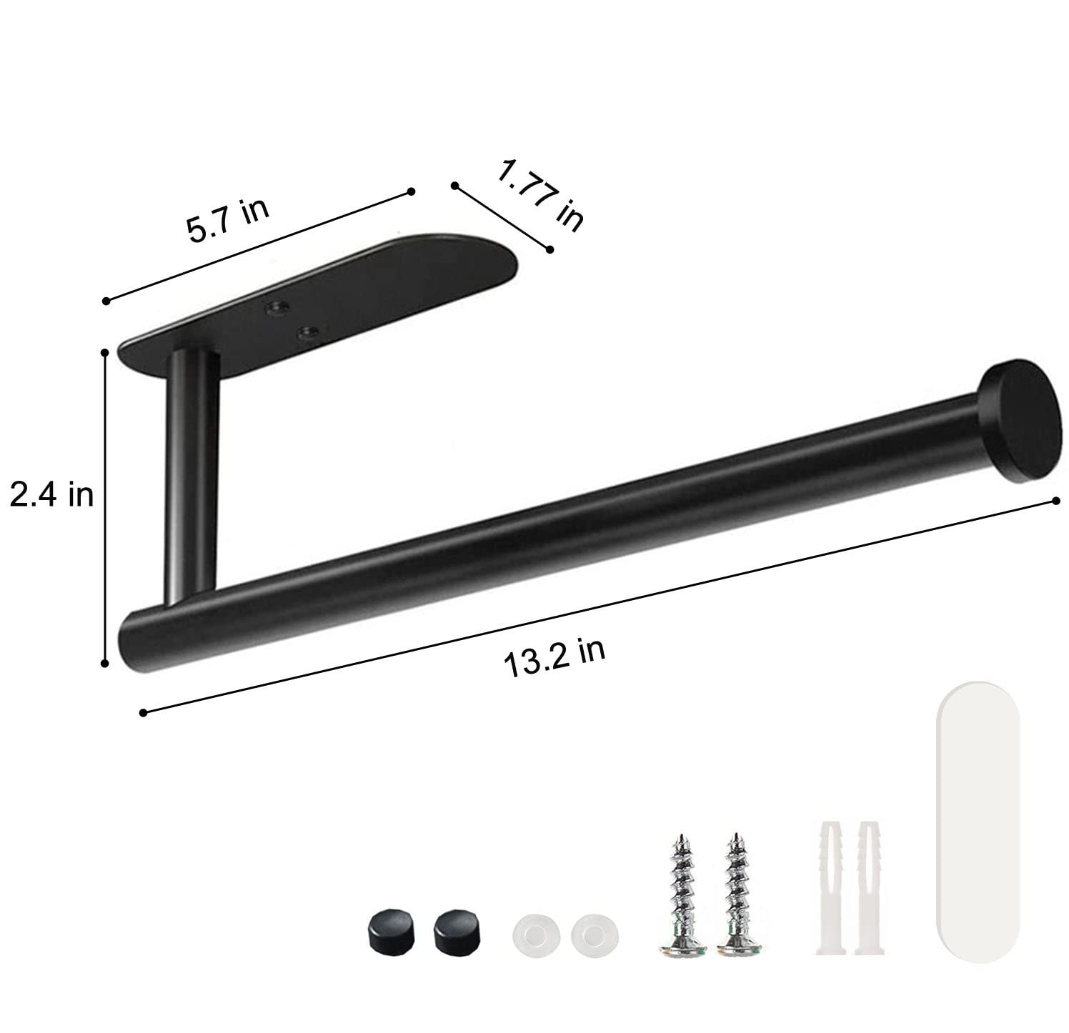 Paper Towel Holder, SUS304 Stainless Steel Paper Towel Holder Under Cabinet, Self Adhesive and Drilling for Kitchen, Counter, Cabinet, Bathroom