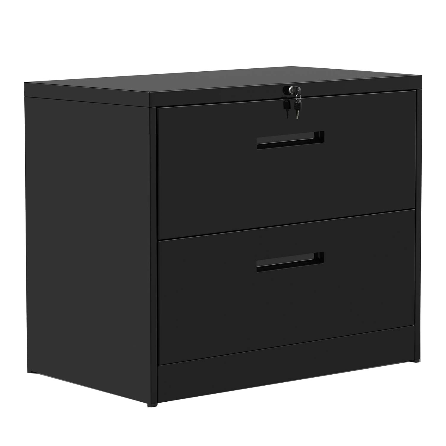 ModernLuxe Lateral File Cabinet, Home Office Steel Lockable Filing Cabinet