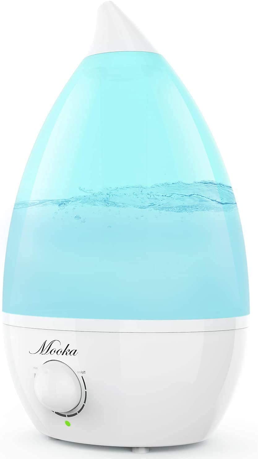 Mooka Humidifiers 2-in-1 Cool Mist Humidifier Diffuser for Baby Home Bedroom Office, 2L Essential Oil Diffuser with Adjustable Mist Output, Waterless Auto-Off, Whisper-Quiet, Up to 21 Hours, BPA Free