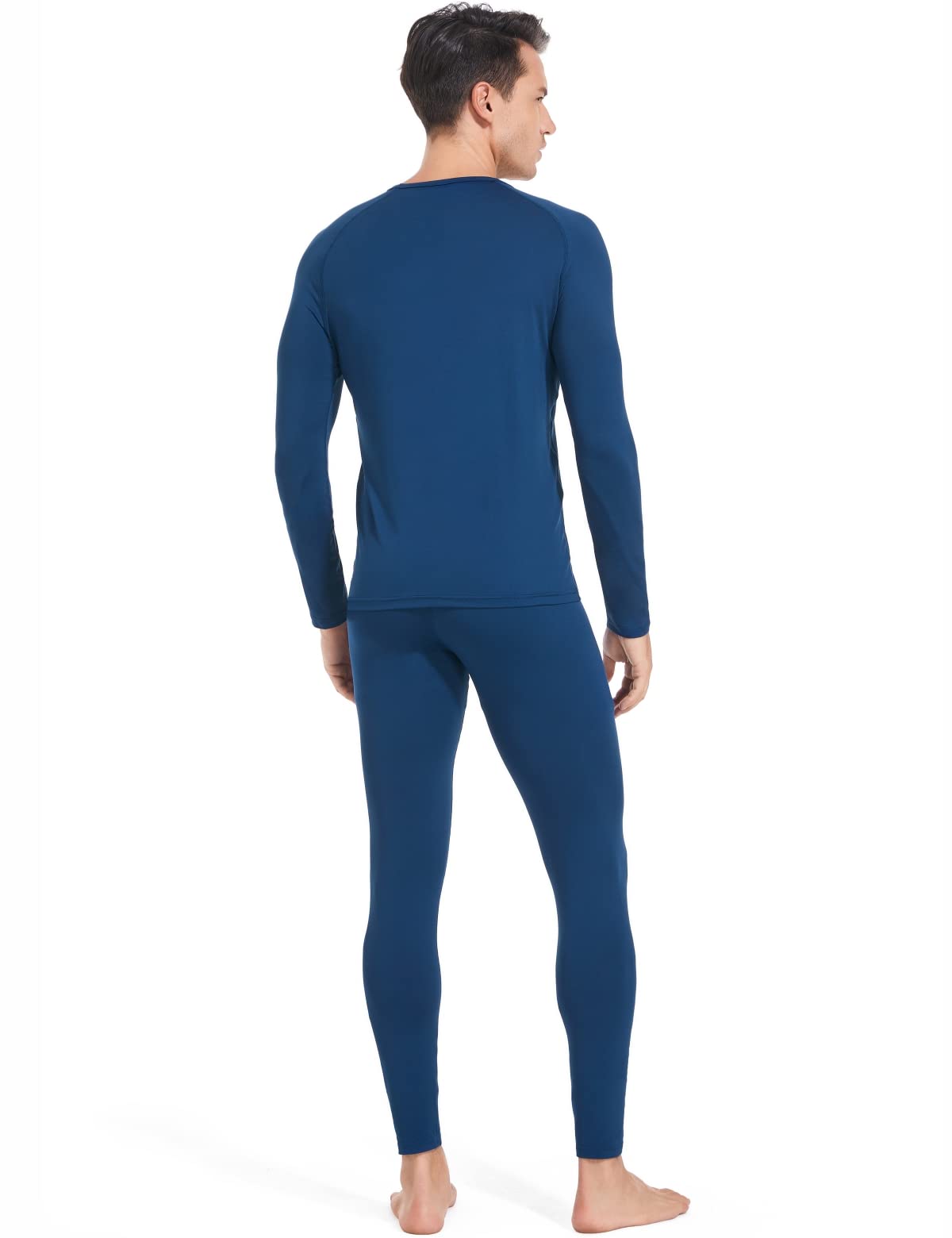 Przewalski Thermal Underwear Set for Men, Winter Long Johns Warm Up Base Layer Top and Bottom Pajama Suits Cold Weather Blue