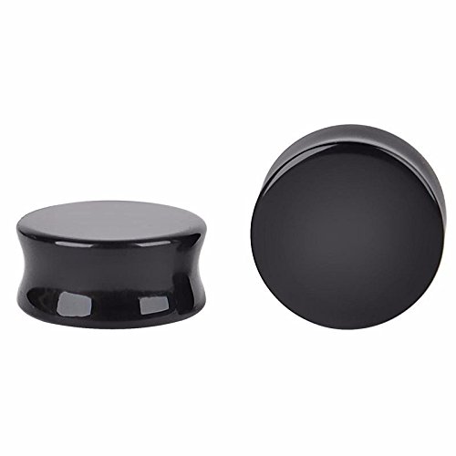 Kokoma Cats Eye Organic Stone & Black Onyx Ear Plugs (Plug gauge=19mm(3/4"))