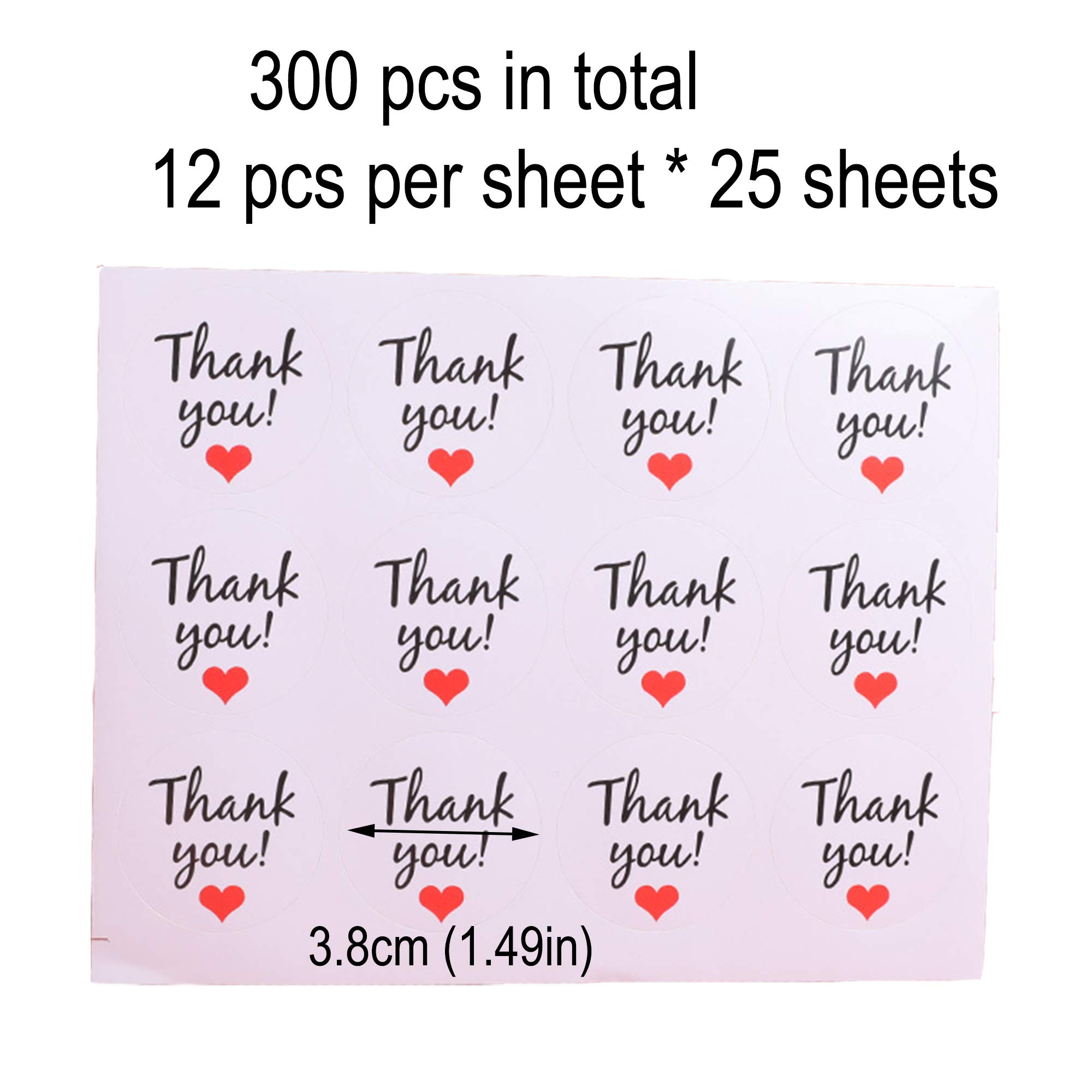 Mr-Label 300 Pcs of Circle Sealing Sticker – Thank You Sticker/Thank You Adhesive Label for Card| Envelope|Gift| Product (White)