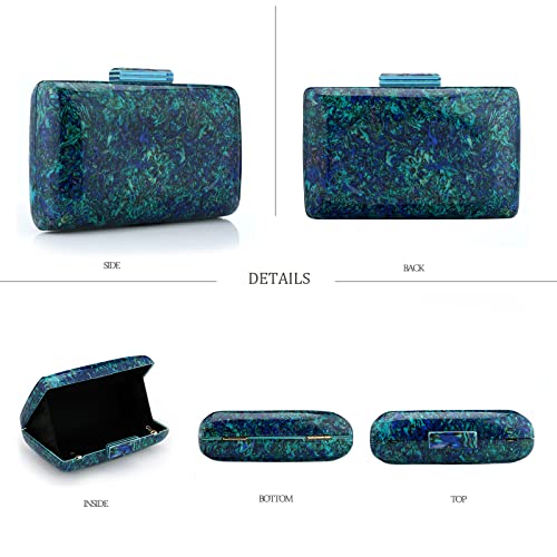 Rkrouco Women’s Evening Clutch Acrylic Clutch Purses for Wedding Prom Dress Bag-Green