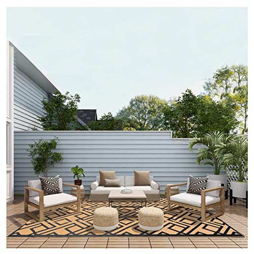Reversible Outdoor Rugs for Patio 5'x8' Clearance Waterproof Extra Large Plastic Straw Area Rug Portable Carpet Floor Mats for RV Camping Deck Picnic Beach Backyard Outside Decor Indoor Rug 5x8FT