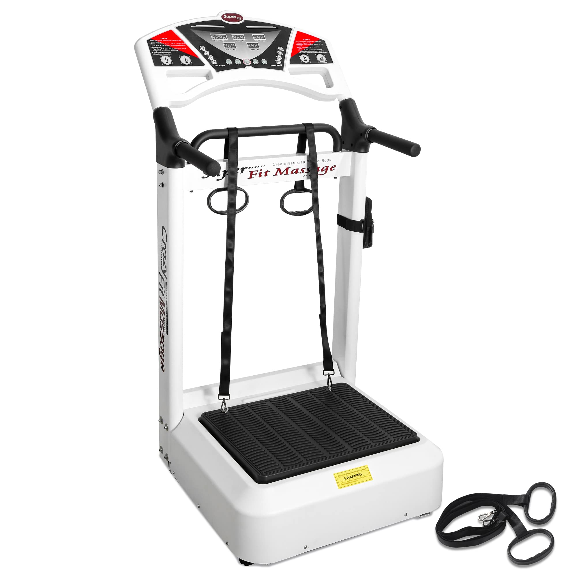 Ps Vibration Plate Exercise Machine, Whole Body Workout Super Large Vibration Platform Support 400 lbs with Resistance Band Cardio Training Weight Loss Equipment for Gym Home