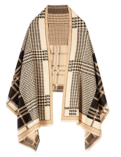 Scarfs for Women Pashmina Shawl Wrap for Evening Dressing Winter Thick Warm Knit Scarf Blanket Open Front Poncho Cape