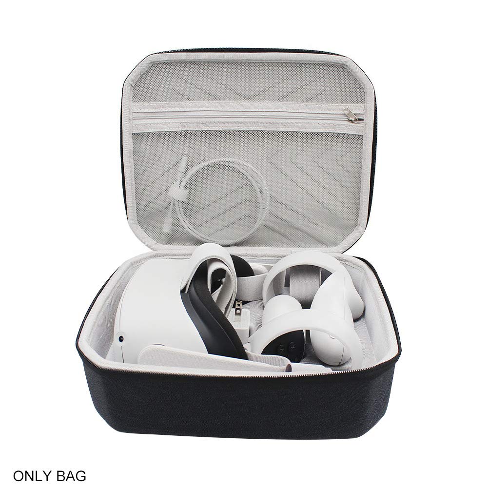 Lovt Carrying Case for Oculus-Quest VR Gaming Headset, Controllers Accessories Hard Oculus-Quest Travel Case with Handle, EVA Hard Case Dustproof Cover Black free size