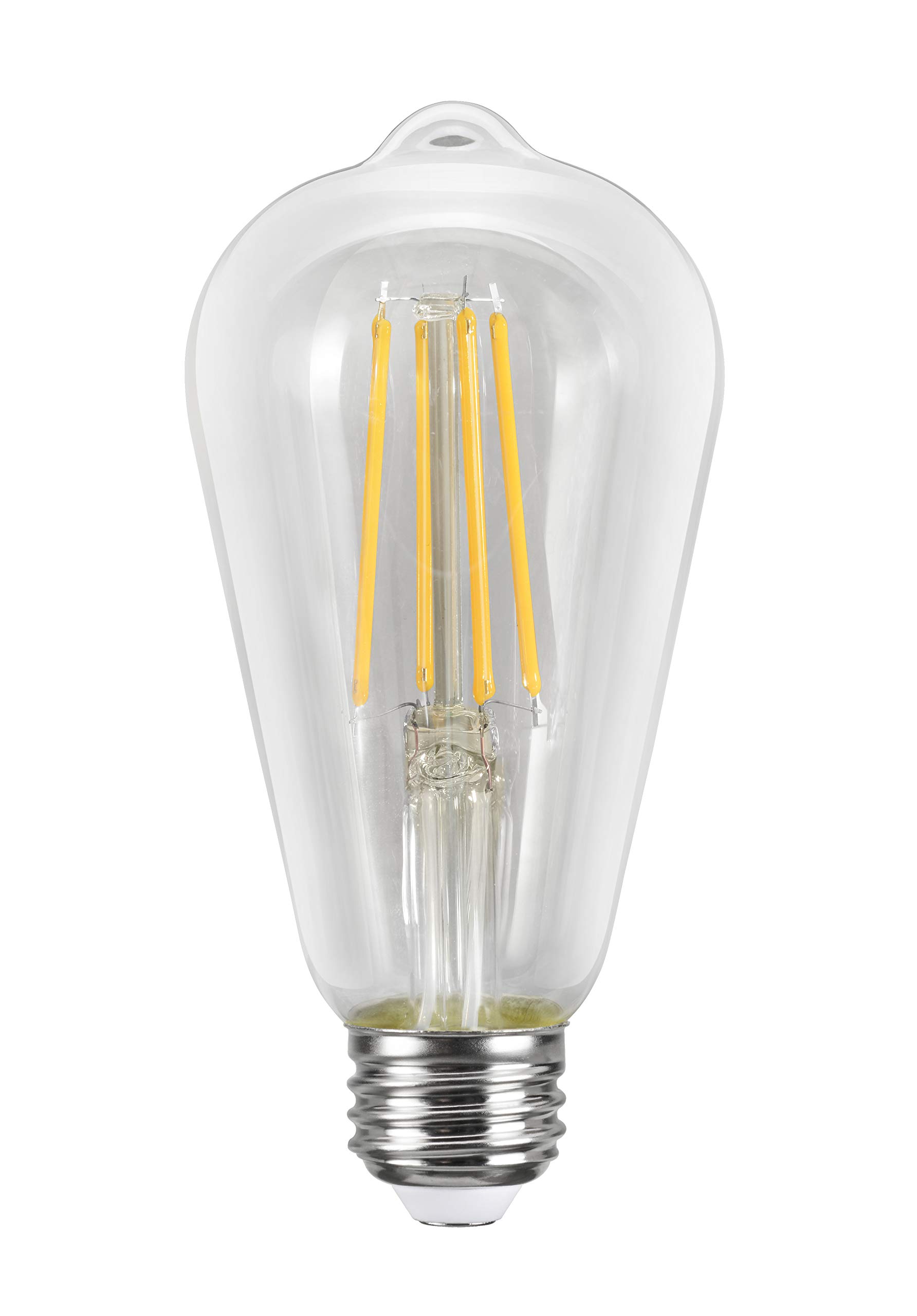 LIT-PaTH LED Edison Light, Vintage Filament Bulb, ST64(ST19) 9W (60W Equivalent) 800 Lumen, Dimmable, 2700K, E26 Base, 6-Pack