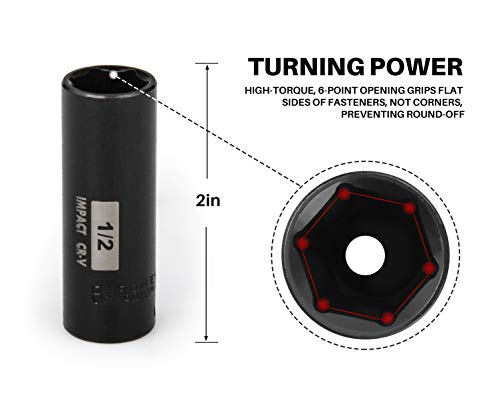 SEKETMAN 50-Piece 1/4" Inch Drive Deep And Shallow Impact Socket Set, SAE/Metric(5/32-Inch to 9/16-Inch and 4-15mm),CR-V-50BV30