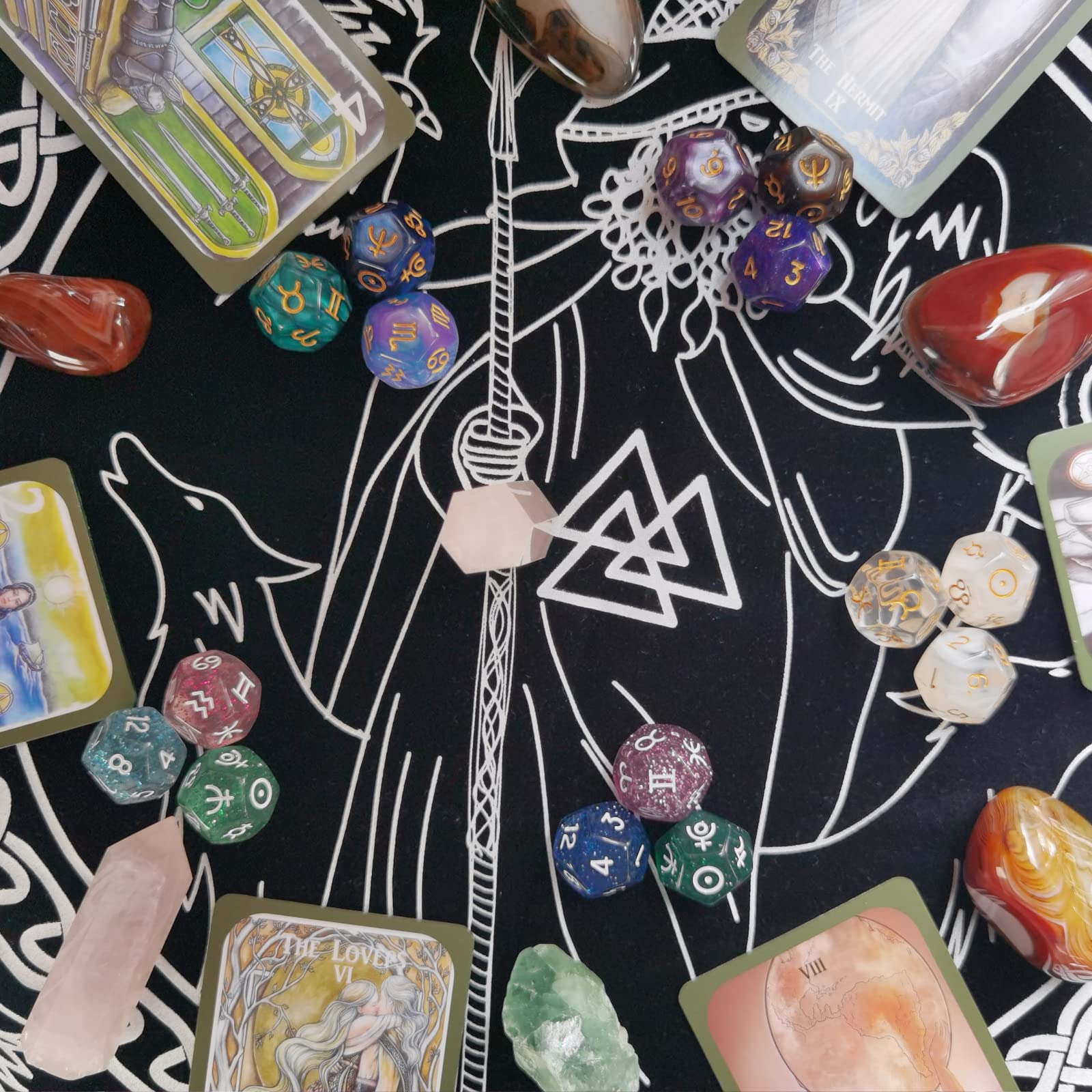 Tarot Cards Dice D12 Astrological Dice Polyhedral Astrology Dice Constellation Sign Zodiac Signs With Bag-15pcs